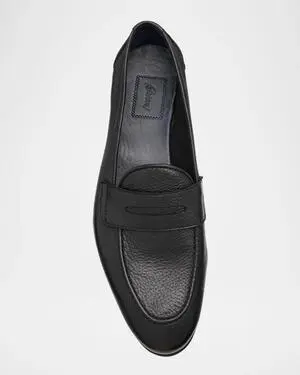 Brioni Appia Deerskin Penny Loafers - Black