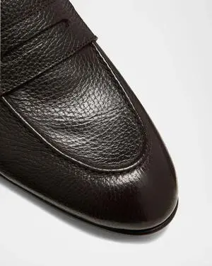 Brioni Appia Deerskin Penny Loafers - Coffee