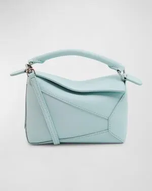 Loewe Puzzle Edge Mini Top-Handle Bag Blue Iceberg
