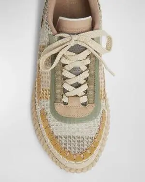 Chloé Nama Stitch Walking Sneakers Cream