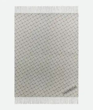 Bottega Veneta Cashmere Blanket With Intreccio Motif - Grey