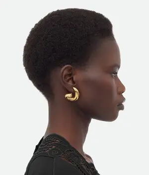 Bottega Veneta Sardine Hoop Earrings - Yellow Gold