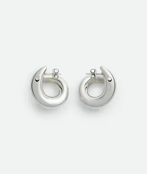 BOTTEGA  VENETA Bottega Veneta Sardine Hoop Earrings - Silver