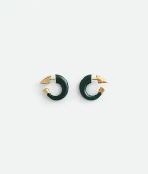 Bottega Veneta Sardine Hoop Earrings - Dark Green
