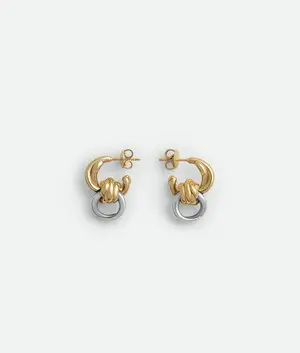 BOTTEGA  VENETA Knot Stud Earrings - Silver/yellow Gold