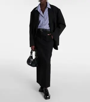Wardrobe.NYC Cotton Maxi Skirt - Black