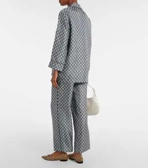 Gucci Gg Silk Twill Shirt - Blue