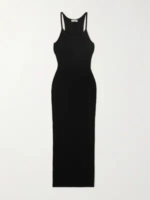 Eterne Tank Ribbed Stretch-jersey Maxi Dress - Black
