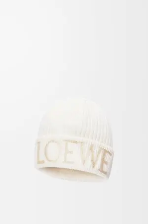 Loewe Beanie In Wool - White