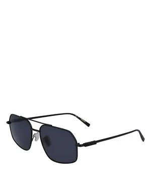 FERRAGAMO Prisma Geometric Sunglasses - Black/gray Solid