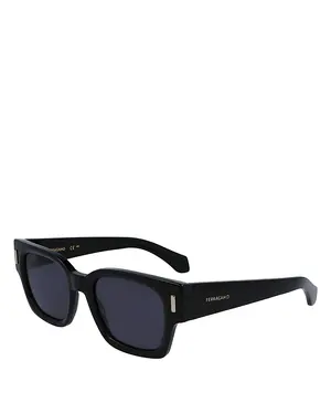 FERRAGAMO Rivet Square Sunglasses Black/blue Solid