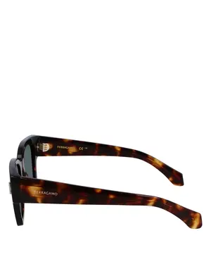 FERRAGAMO Rivet Square Sunglasses - Dark Tortoise