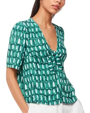 Whistles Linked Smudge Tie Front Top