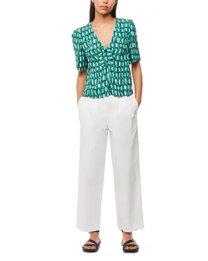 Whistles Linked Smudge Tie Front Top