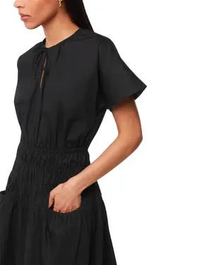 Whistles Poplin Shirred Dress