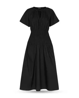 Whistles Poplin Shirred Dress