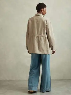 REISS Brooklyn Cotton Canvas Overshirt