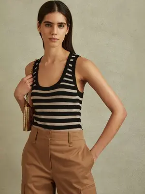 REISS Everlyn Striped Knitted Vest
