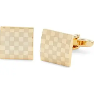 CLIFTON WILSON Checker Cuff Links - Gold