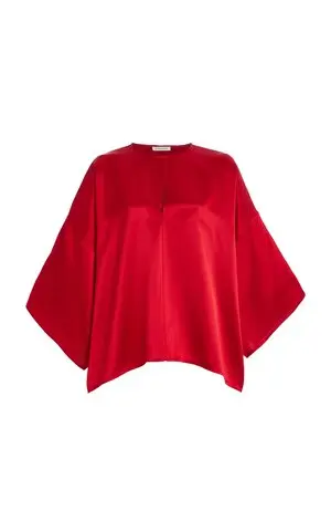 BY MALENE BIRGER Cicie Oversized Satin Top - Red