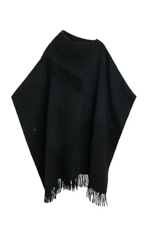 BY MALENE BIRGER Turtlo Oversized Fringed Wool Cape