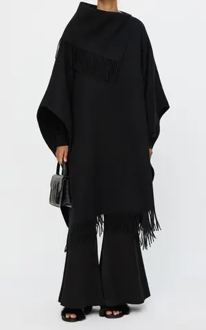BY MALENE BIRGER Turtlo Oversized Fringed Wool Cape