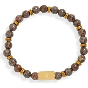 CLIFTON WILSON Stone Beaded Bracelet - Charcoal