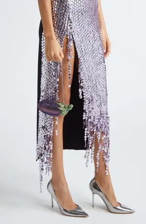 Judith Leiber Crystal Eggplant Clutch