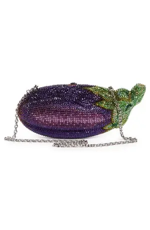 Judith Leiber Crystal Eggplant Clutch