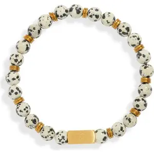 CLIFTON WILSON CLIFTON WILSON Speckles Stone Beaded Bracelet White