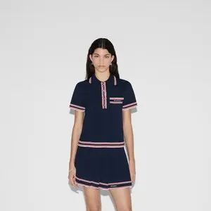 Gucci Polo Top With Striped Trim