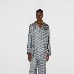 Gucci Gg Silk Twill Shirt - Blue