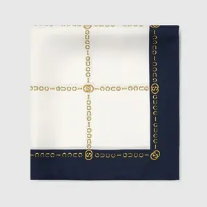 Gucci Interlocking G Chain Silk Pocket Square