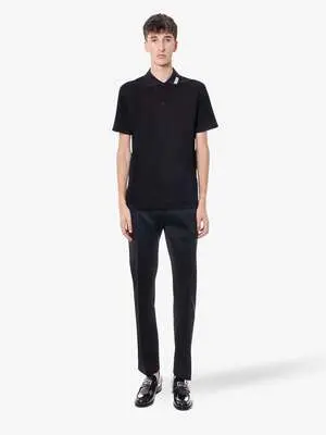Versace Cotton Shirt Polo With Logoed Label
