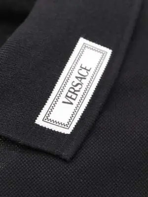 Versace Cotton Shirt Polo With Logoed Label