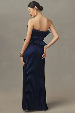 L'IDEE Masquerade Strapless Satin Midi Gown