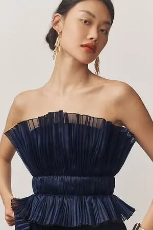 L'IDEE Masquerade Strapless Satin Midi Gown
