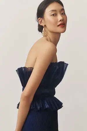 L'IDEE Masquerade Strapless Satin Midi Gown