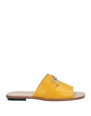 TOD'S Leather Appliquéd Flat Slide Sandals