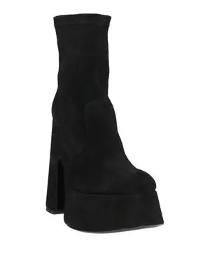 VIC MATIE Leather Ankle Boots With Sculptural Heel - Black