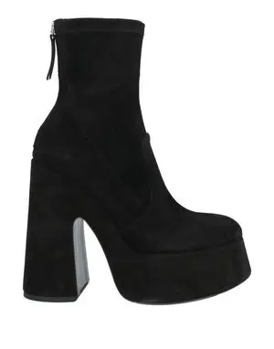VIC MATIE Leather Ankle Boots With Sculptural Heel - Black