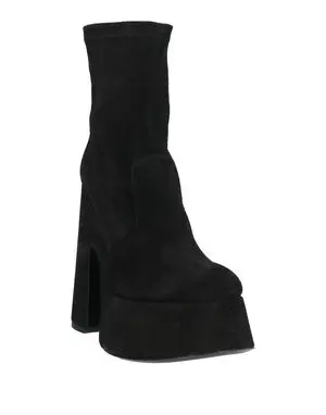 VIC MATIE Leather Ankle Boots With Sculptural Heel - Black