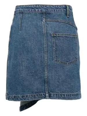 Goen.j Asymmetric Draped Denim Skirt