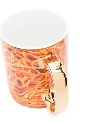 SELETTI Spaghetti Porcelain Mug - Orange