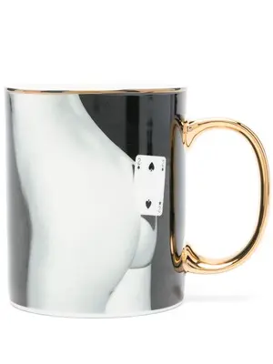 SELETTI Two Of Spades Porcelain Mug - Black