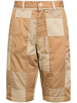 PRIVATE STOCK LABS Conquest Check Cotton Shorts - Brown