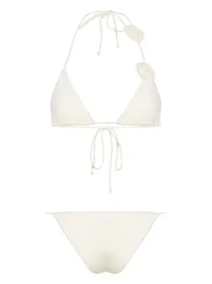 LA REVECHE Ashar Floral-appliqué Bikini Set