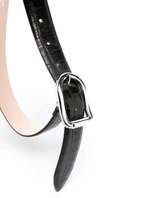 DEHANCHE Mija Crocodile-effect Belt - Black