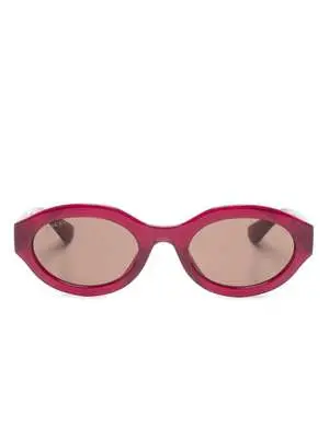 Gucci Oval-frame Sunglasses - Red