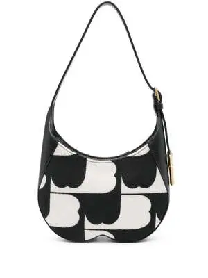 Burberry Monogram Pattern Shoulder Bag - Black